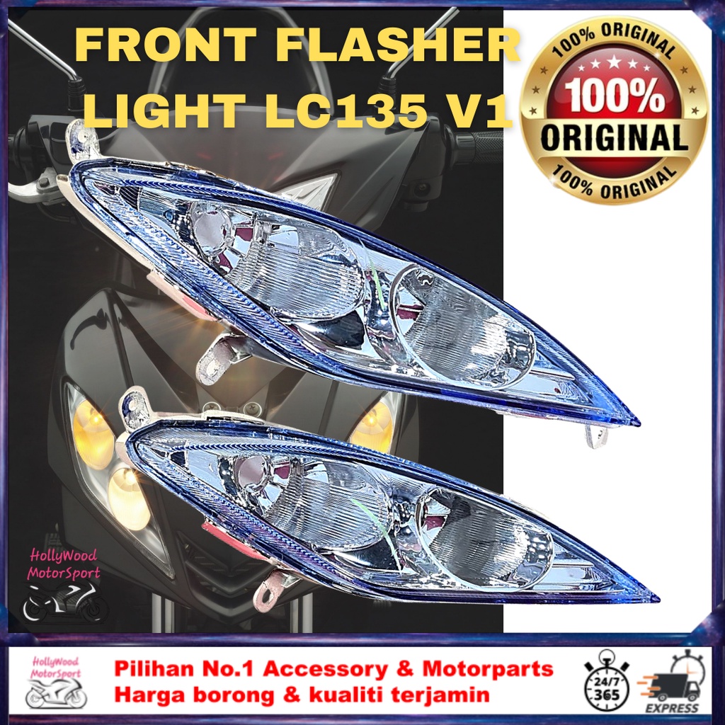 YAMAHA LC135 V1 FRONT SIGNAL LIGHT CLEAR SMOKE & BLUE APPI LC VER-1 SIGNAL DEPAN PUTIH BIRU DAN ...