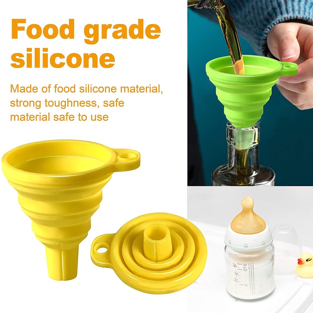 Mini Collapsible Eco Friendly Silicone Food Safe Funnel yellow WEB限定カラー