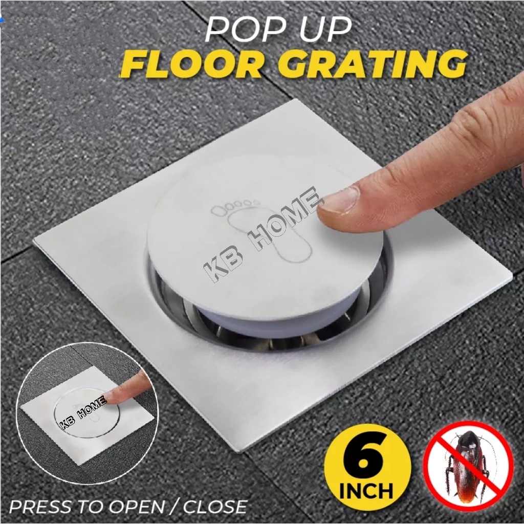 KBHOME SUS304 MATT ANTI INSECT Stainless Steel Floor Trap Floor Grating ...