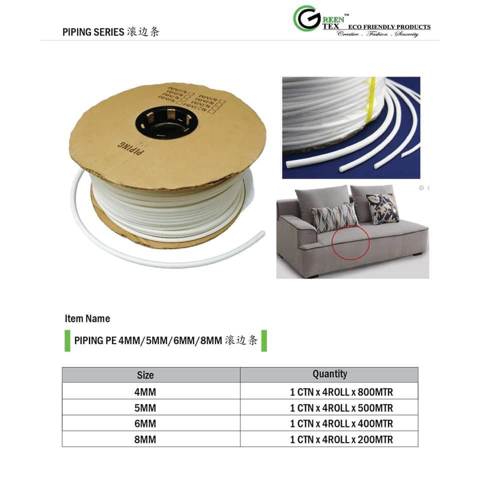 [BUNDLE] 4MM / 5MM/ 6MM / 8MM SOFA LINING PIPING PE CORD PERABOT GETAH ...