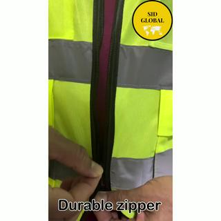 Reflective Safety Vest with Pocket Zip Vest Safety Jacket Unisex Baju ...