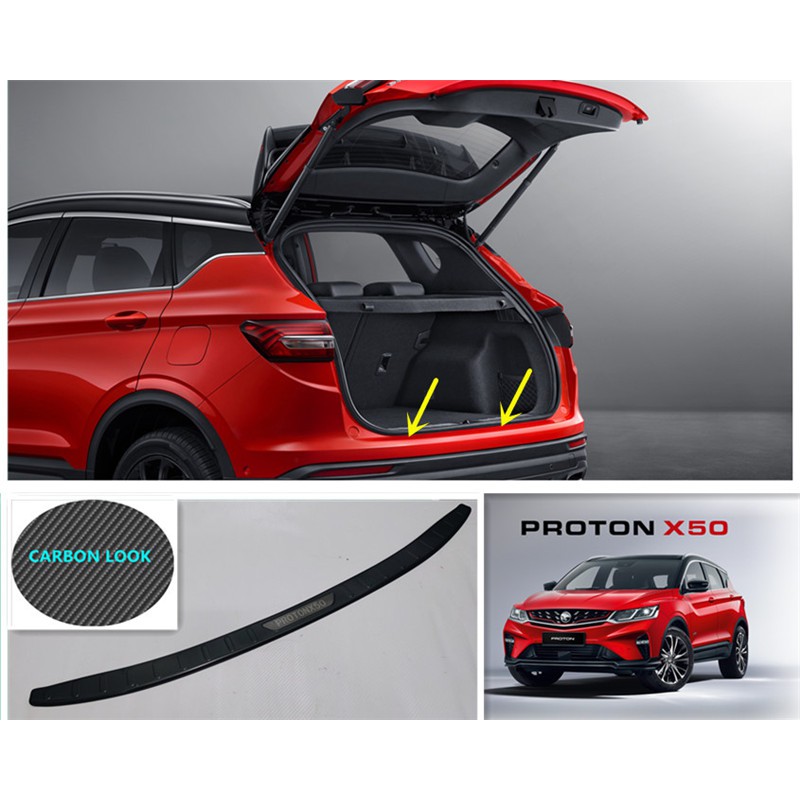 PROTON X50 Rear Bumper Guard Trunk Protector Stainless Steel(CARBON ...