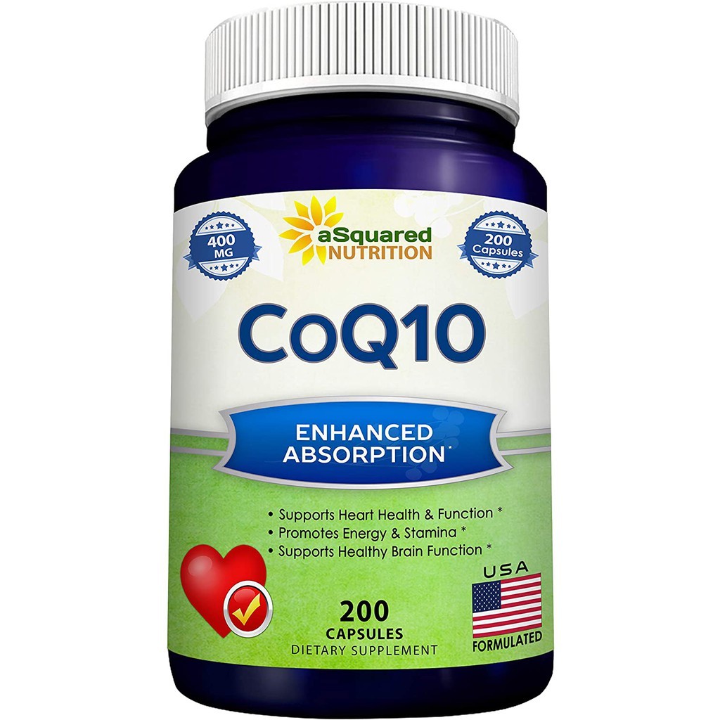 aSquared Nutrition Pure CoQ10 (400mg Max Strength, 200 Capsules ...
