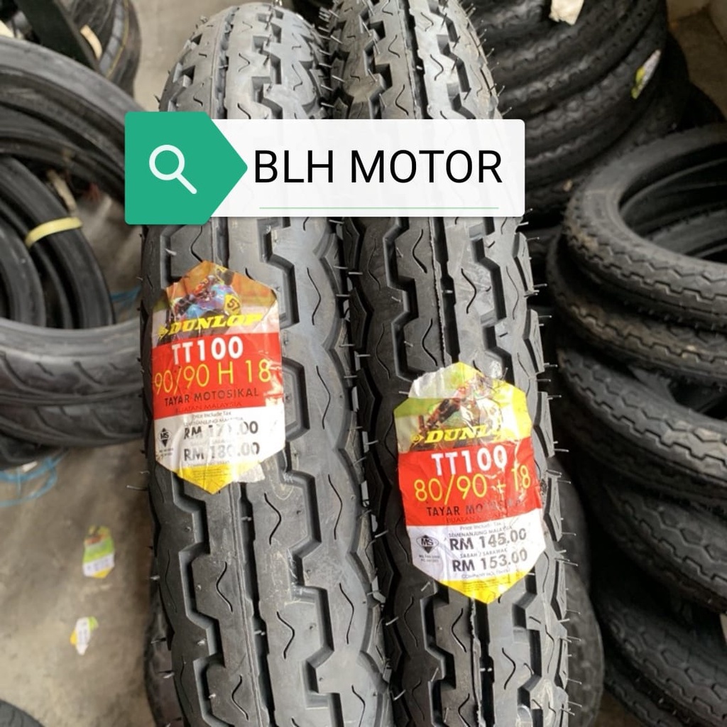 2022 MADE } DUNLOP TT100 Roadmaster 80/90-18 90/90-18 TUBE TYPE ...