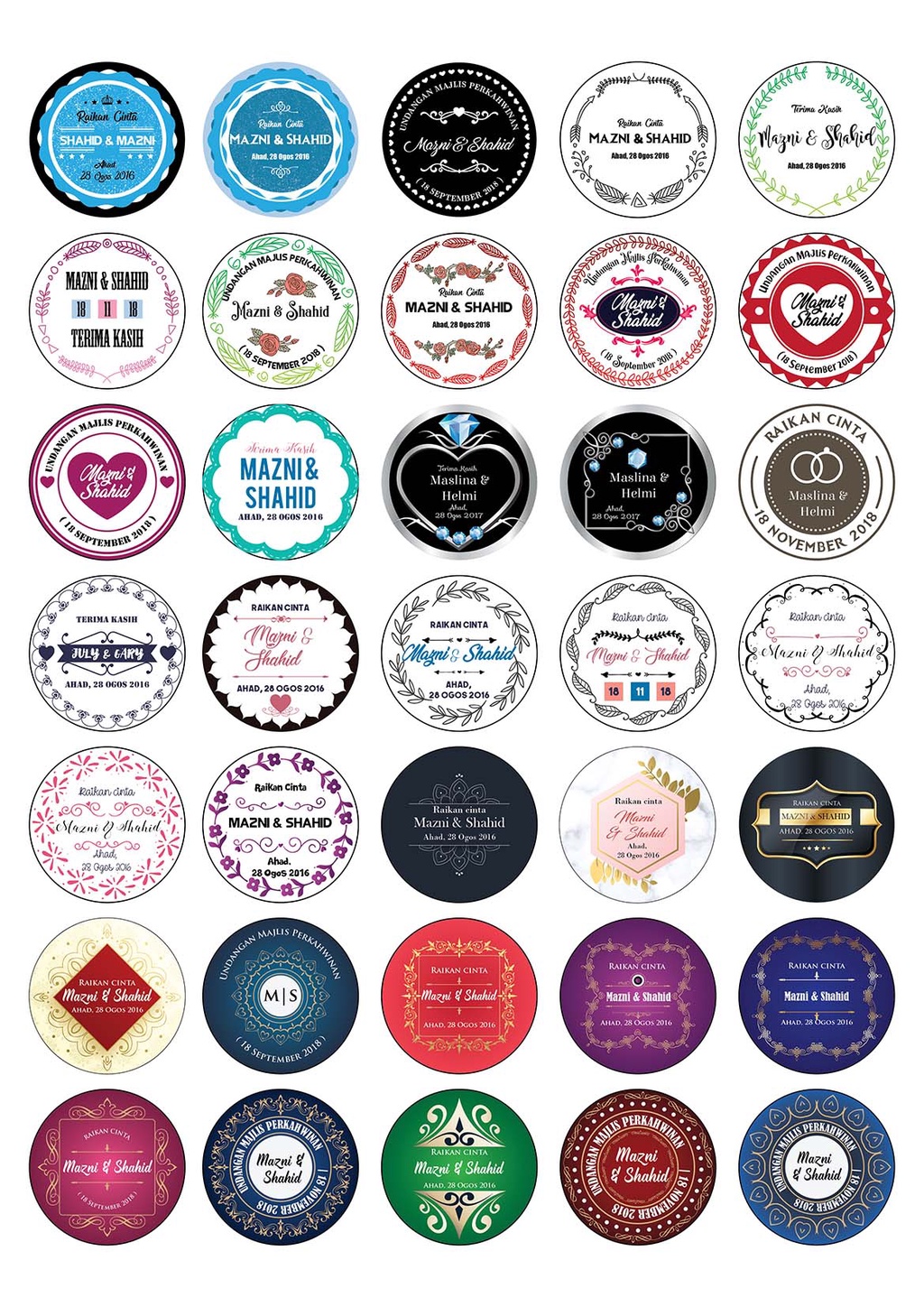 Sticker Wedding Door Gift Stiker Kenduri Kahwin Murah Stickers Doorgift ...