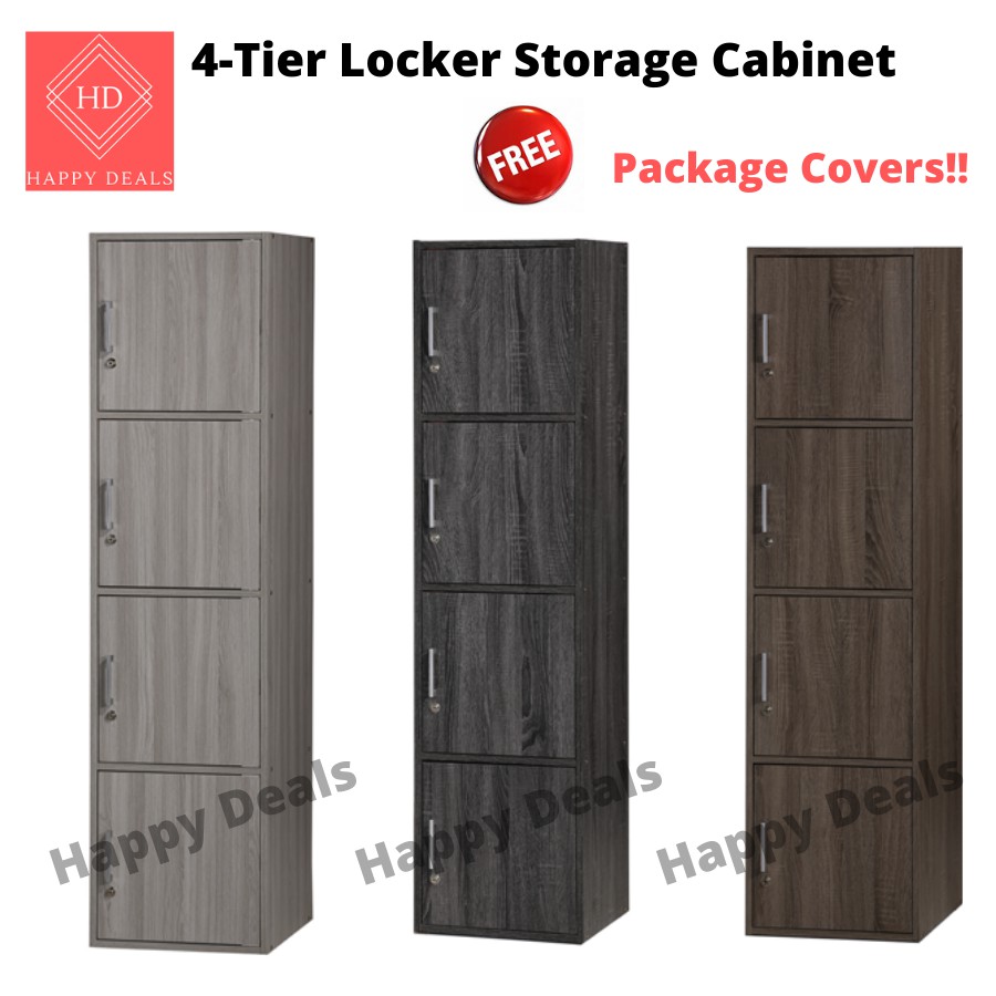 DIY 4 Tier Office Cabinet with Locks / Locker Storage Cabinet / Rak ...