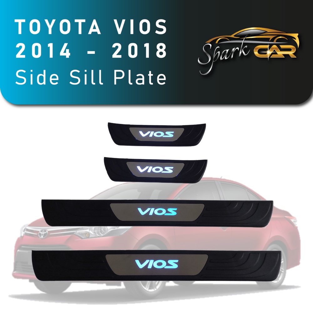 Toyota Vios 2014 - 2018 Car Side Sill Step Plate with Blue Light LED ...