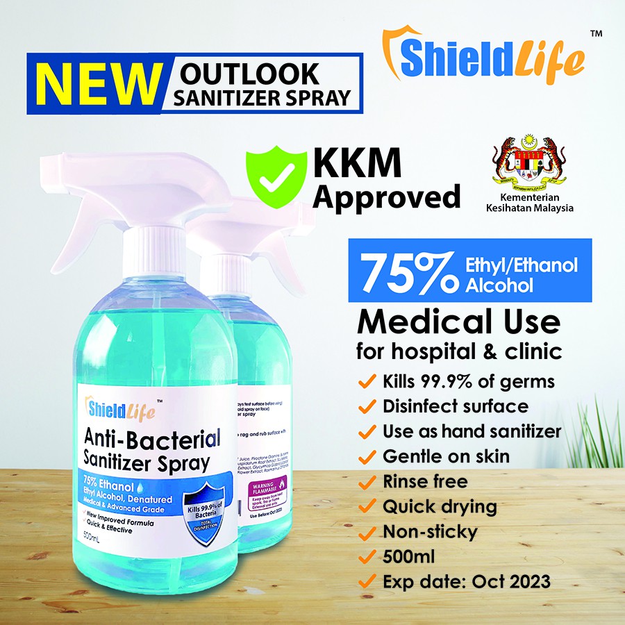 Blue Ethanol Alcohol 75% 500ml - Medical use with Spray | Shopee Malaysia