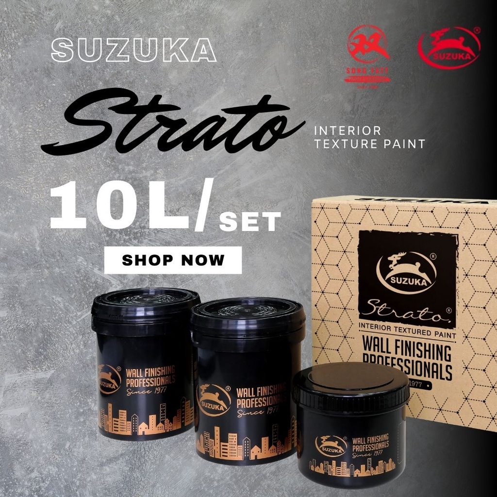 Suzuka STRATO (SCT Series) Cement Texture (10L/Set) Primer/Finish/Wax ...