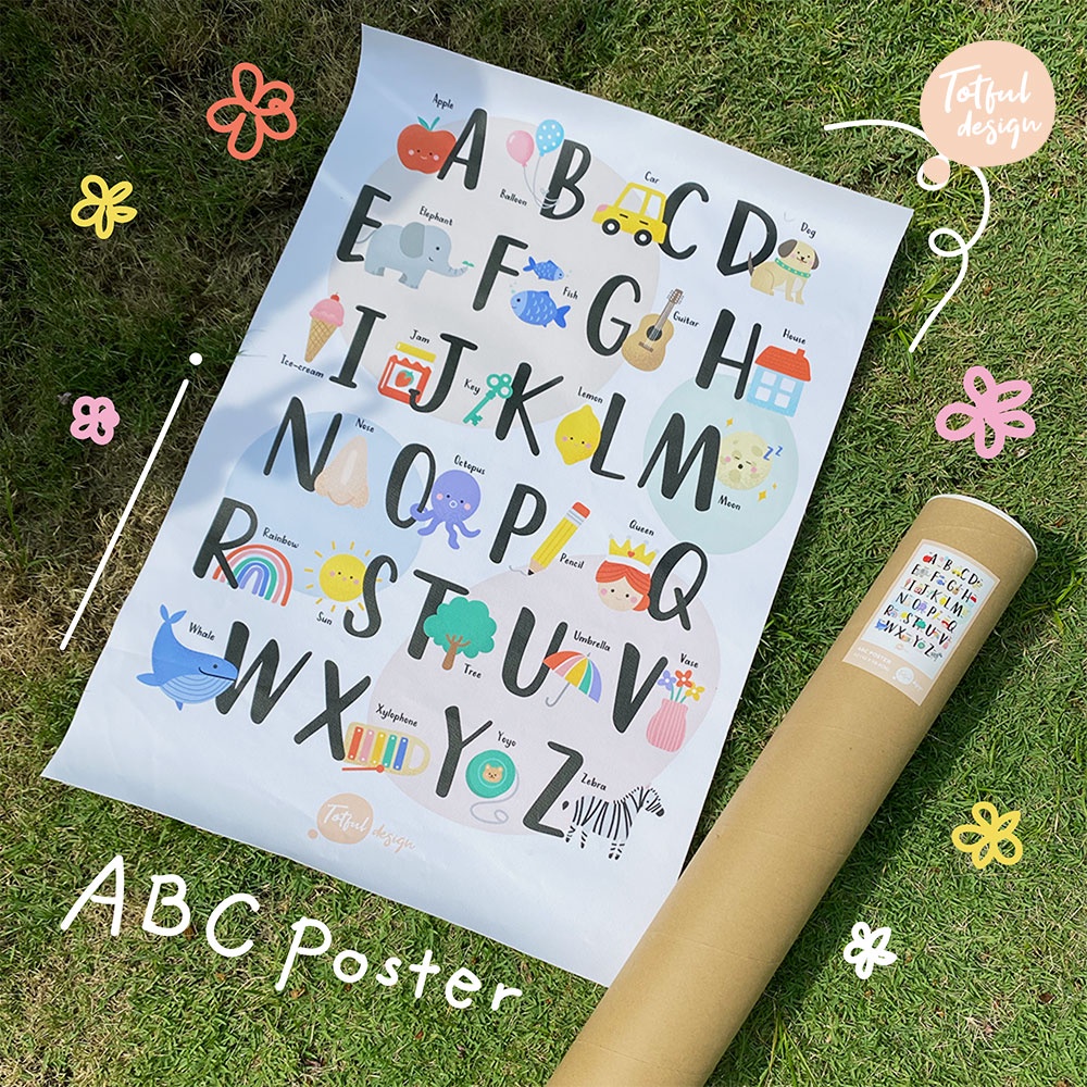 Totful Design ABC Poster Alphabet Poster Kids Learning Poster ABC ...