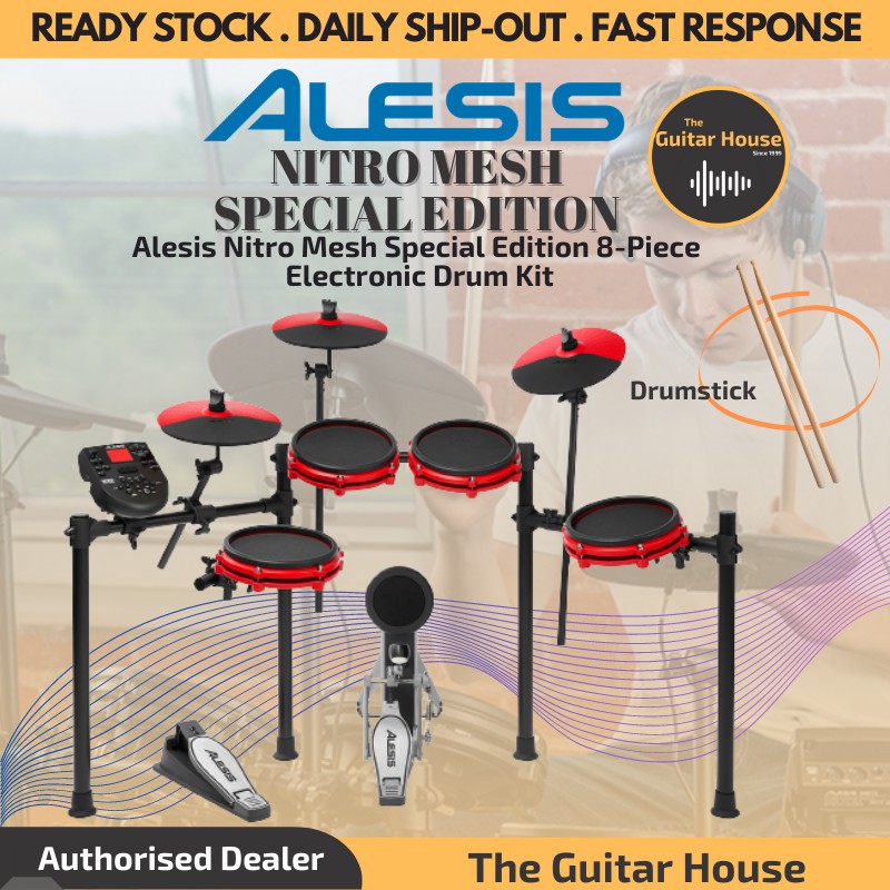 Alesis Nitro Mesh Special Edition Eight-Piece Electronic Drum Kit with Mesh Heads | BeeCost