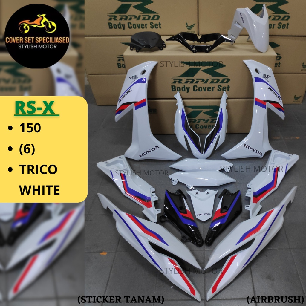 (STICKER TANAM/AIRBRUSH) RAPIDO COVER SET HONDA RSX RS-X 150 (6) TRICO ...