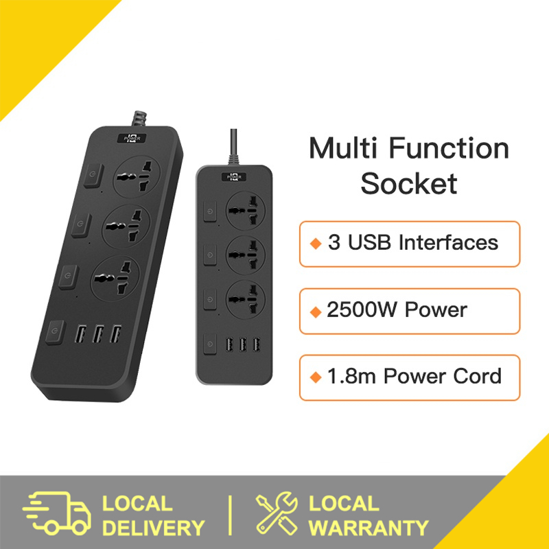 Universal Power Socket Extension Socket With USB Ports Power Strip ...