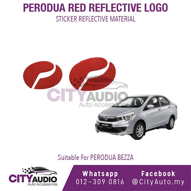 PERODUA BEZZA Red Reflective LOGO | Shopee Malaysia