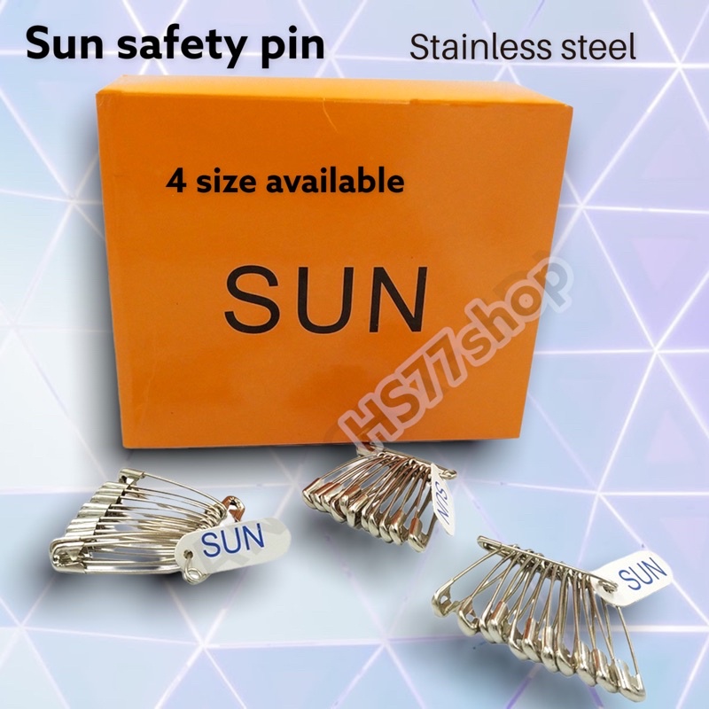 Sun safety pin/ Sun stainless steel safety pin/ pin keselamatan/ pin ...