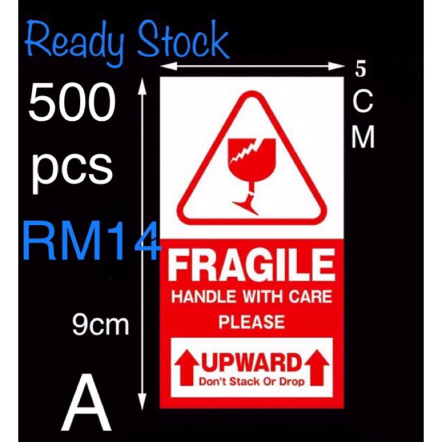 Sticker Fragile Vertical A Packing Logistic Handle Care Don't Fall ...
