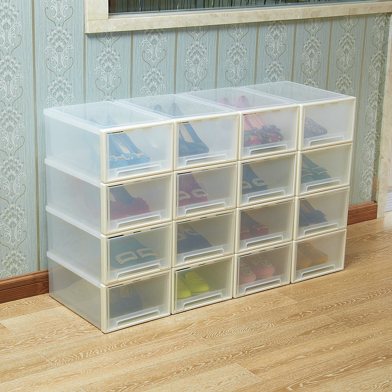 Kotak kasut laci plastik lutsinar tebal tahan debu penyimpanan gabungan ...