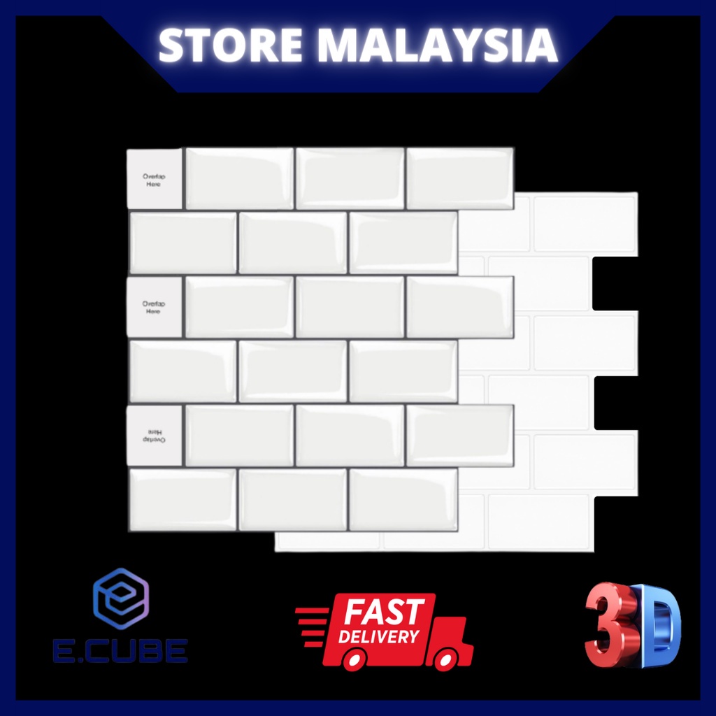 3D Tiles Sticker Kitchen Bathroom Wall Tiles Sticker Self Adhesive ...