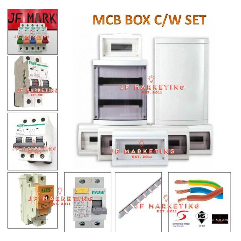 DB BOX EPS 32A 63A PVC DB BOX SET WITH 1P + N SWITCH FUSE 2P 40A 63A ...