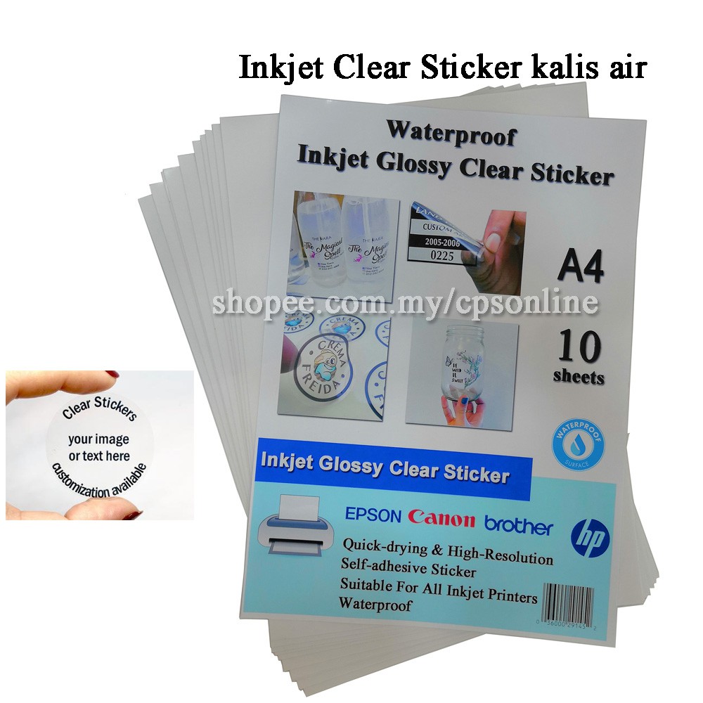 A4 Inkjet Glossy Clear Sticker paper | Shopee Malaysia