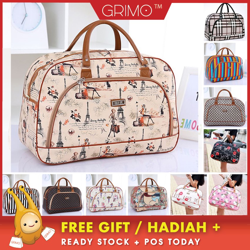 READY STOCK💼GRIMO Double Zip Duffel Travel Sport Beg Tangan Wanita ...