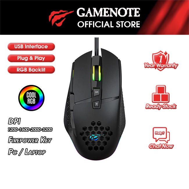 GAMENOTE MS1022 3200DPI RGB Backlit Programmable Gaming Mouse | Shopee ...