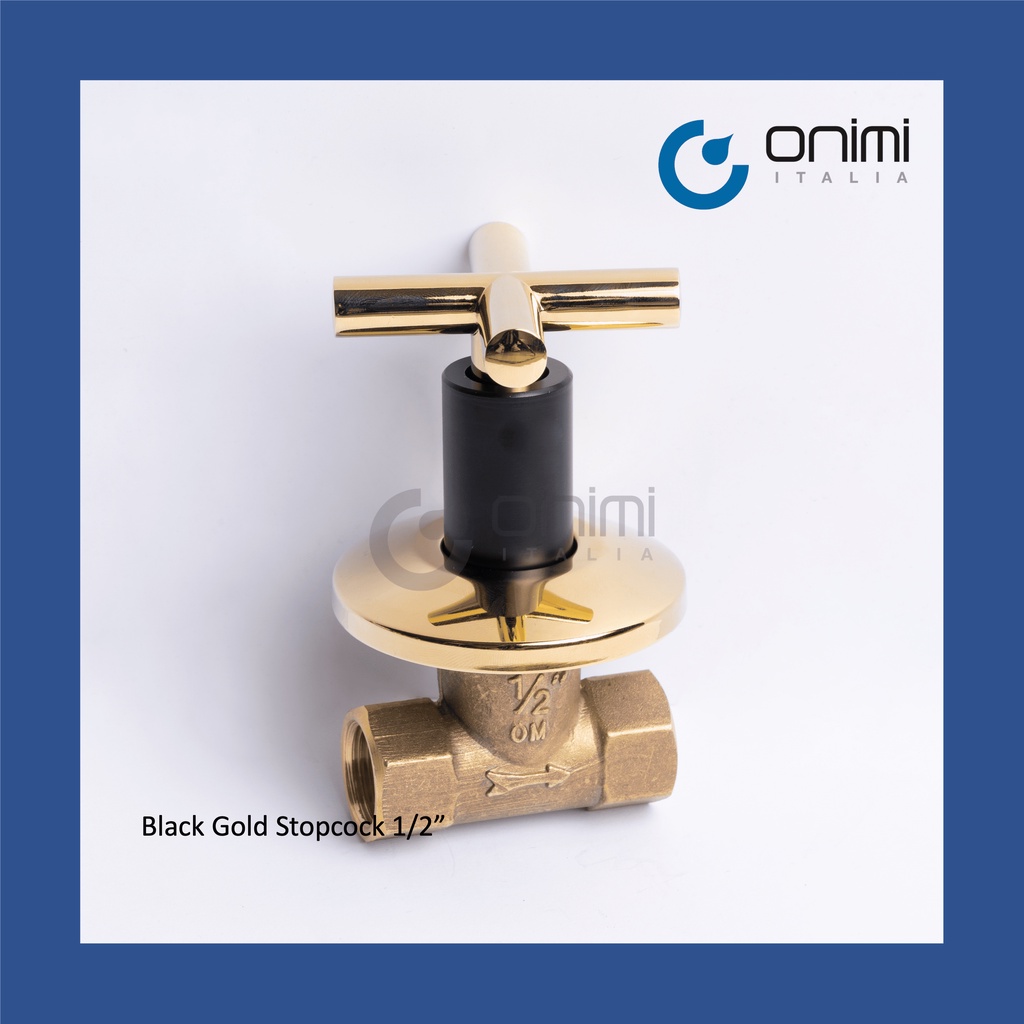Onimi Italia - 1/2" and 3/4" inch Black Gold Stopcock / Stop Valve ...