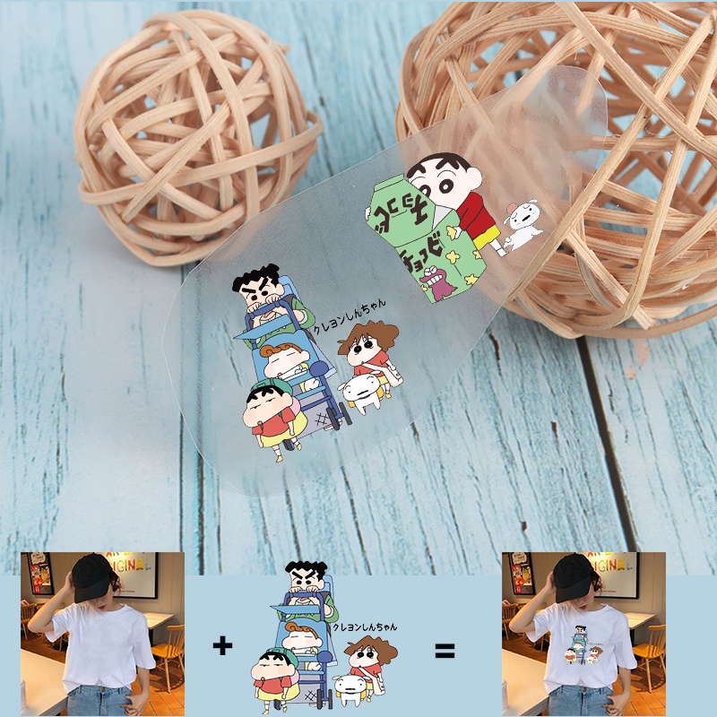 Crayon Shin-chan Pattern Heat Transfer Viny Iron on Made Sticker Name ...