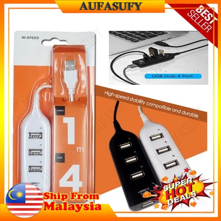 4 Ports USB Hub Portable USB 2.0/1.1 USB Splitter USB Extender Supports ...