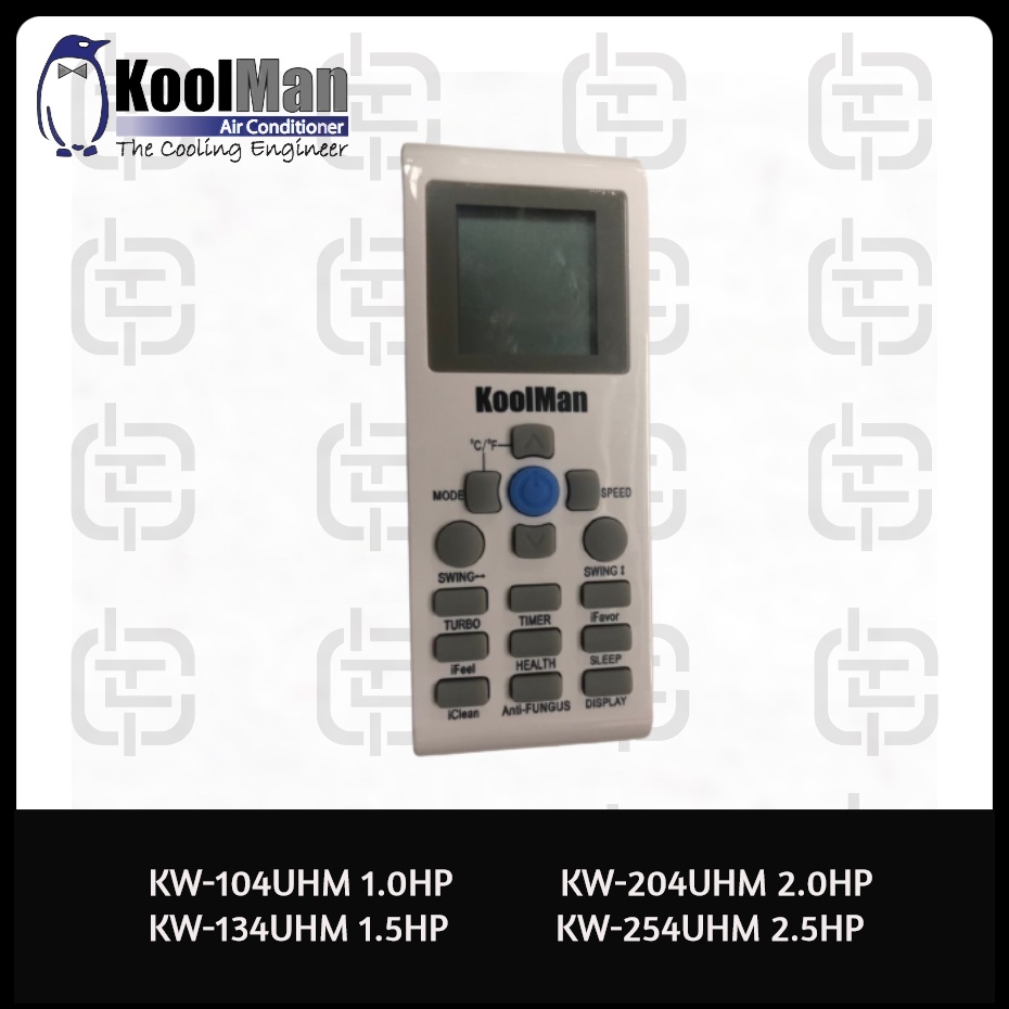 KOOLMAN Wall Mounted Original Remote Control 1.0HP 1.5HP 2.0HP 2.5HP ...