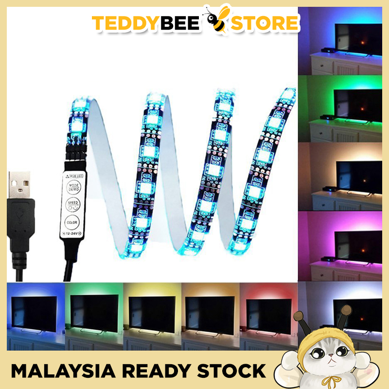 USB 2M LED Strip Light RGB 5050 Mini 3 Key TV Background Lighting ...