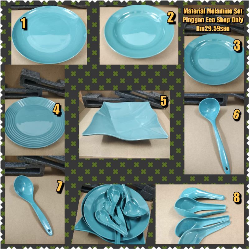 Set Pinggan Melamin Viral 8 in 1 | Shopee Malaysia