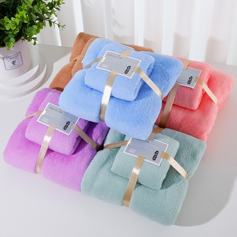 Ready Stock Face Towel 2 In1 Set with Mircofiber Thick Cotton High ...