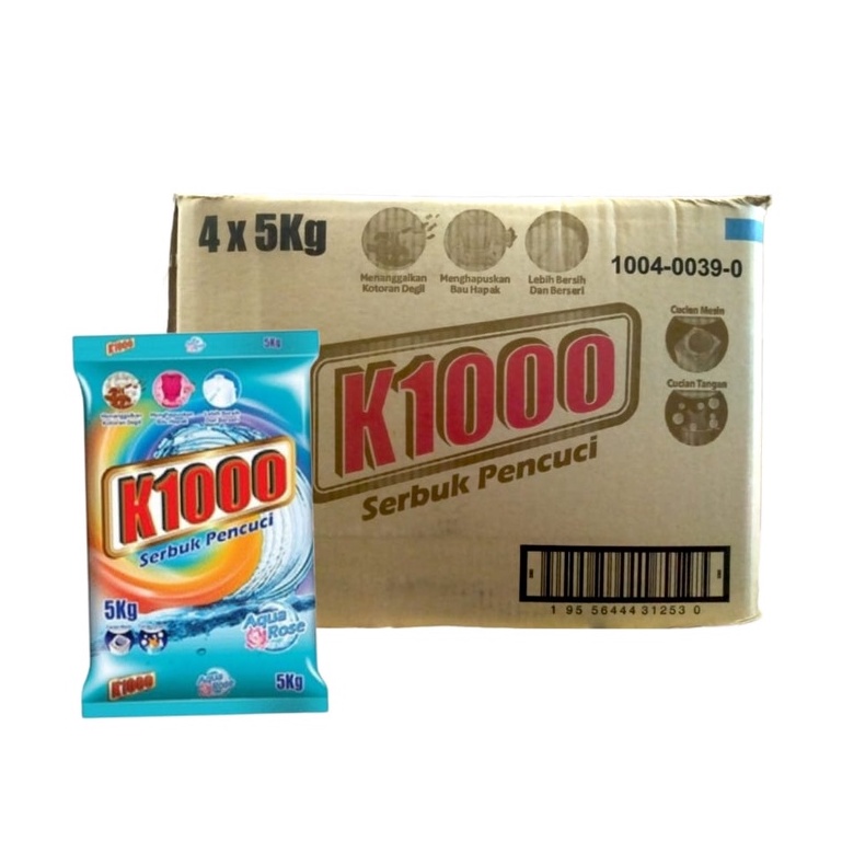 K1000 Detergent Powder 5kgx4(1ctn) Aqua Rose | Shopee Malaysia