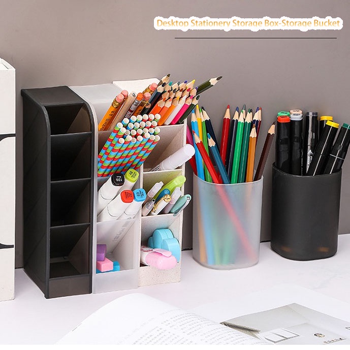 Tabletop Box Transparent Pen Holder with Simplicity and Oblique Multi ...