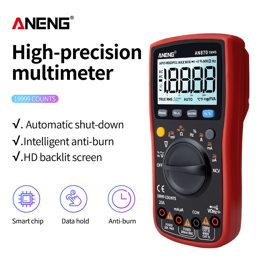 ANENG AN870 Digital Multimeter 19999 Counts True Rms Multimeter ...