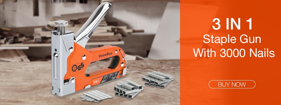 ValueMax 3 in 1 Stapler Nail Gun Staple Gun Nailer Furniture Tool Wood ...