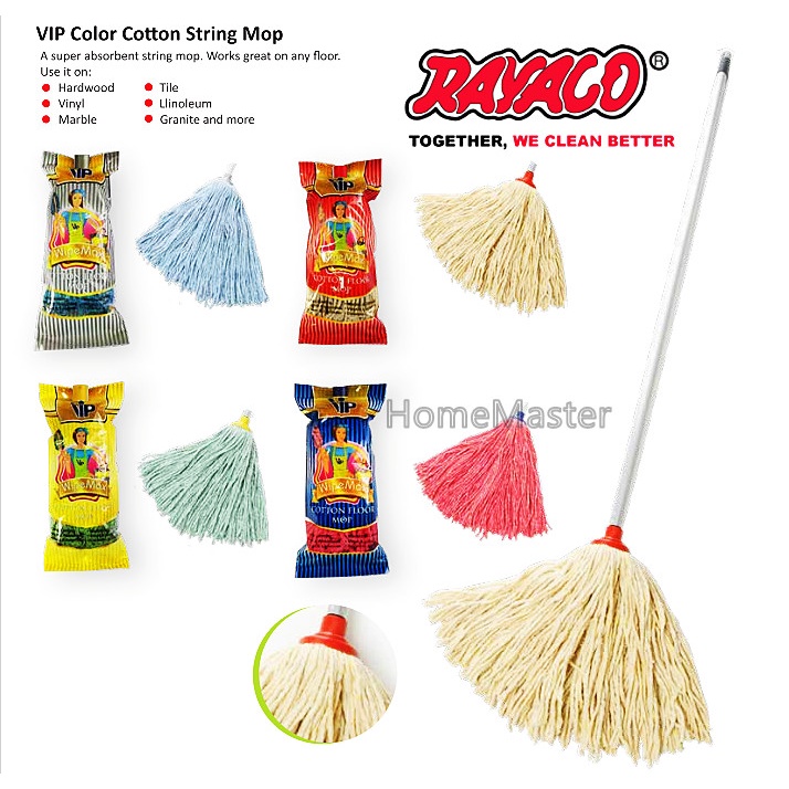 MOP LANTAI COTTON MOP / RAYACO / VIP / MADE IN MALAYSIA Colour Mop ...