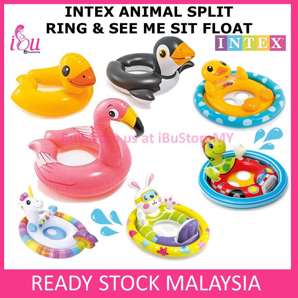 Intex 59570 59220 See Me Sit Animal Split Ring Float Baby Kids ...
