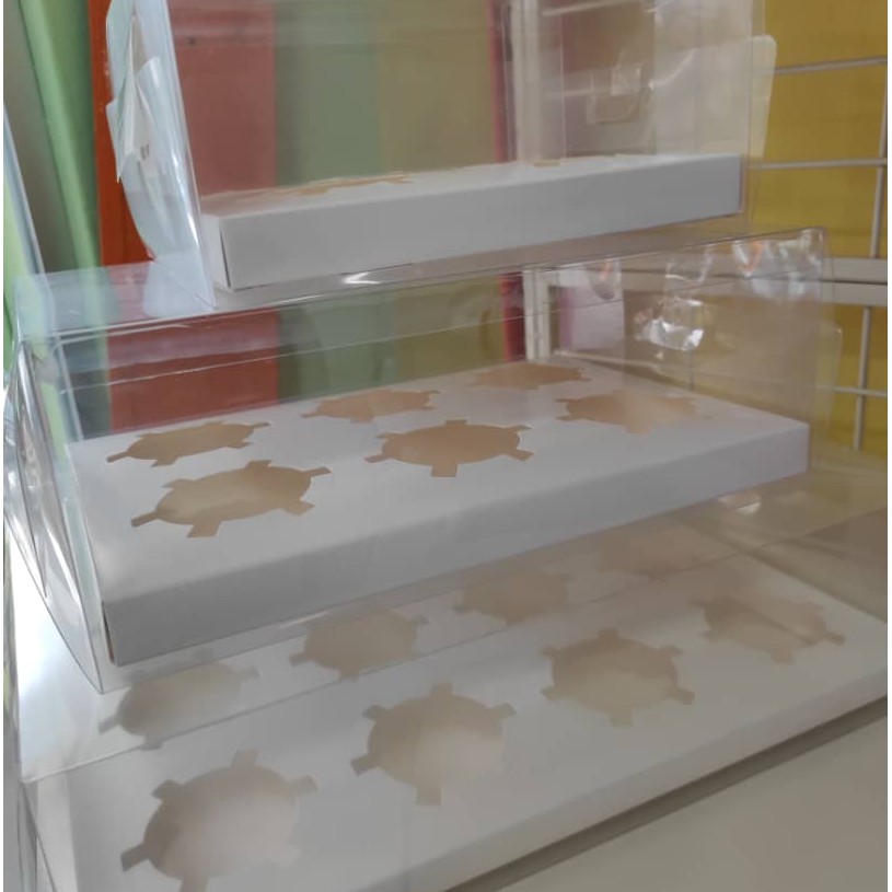 Clear Cup Cake Box Transparent Clear Boxes 2 , 4 , 6 , 12 Transparent ...