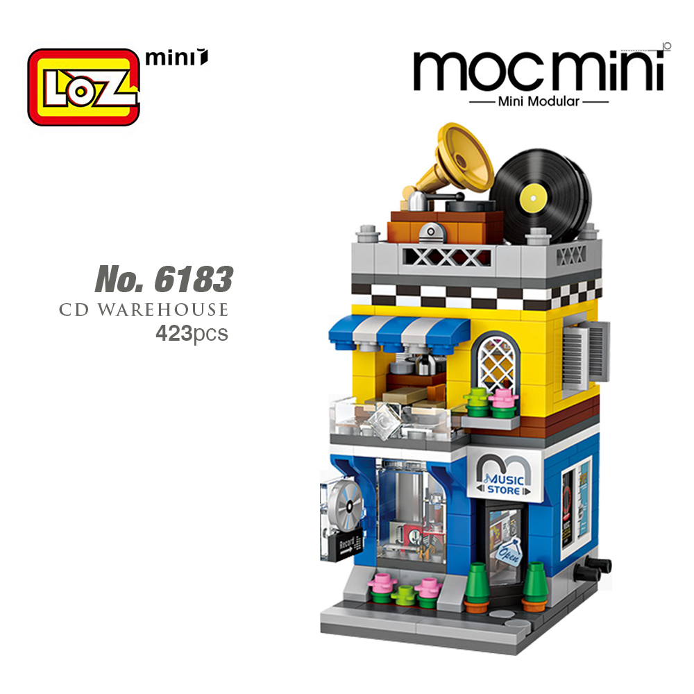 LOZ IDEAS Mini Block Hong Kong Series CD Warehouse Music Store Street ...