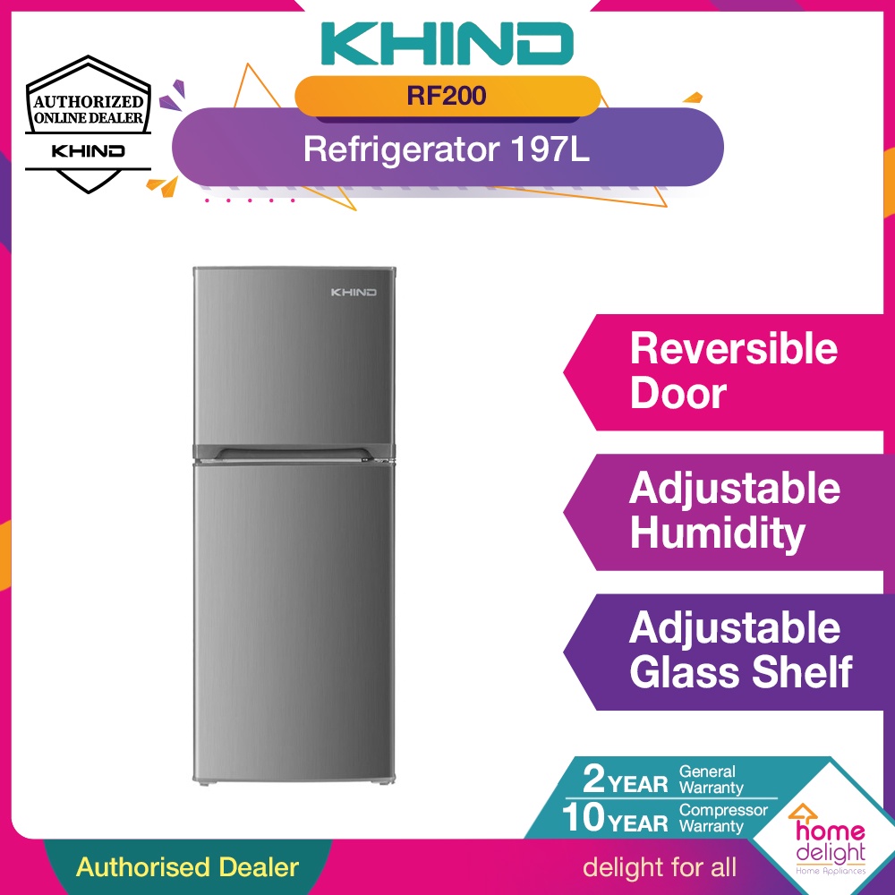 Khind Refrigerator Fridge 2 Door 197L [ RF200 ] | Shopee Malaysia