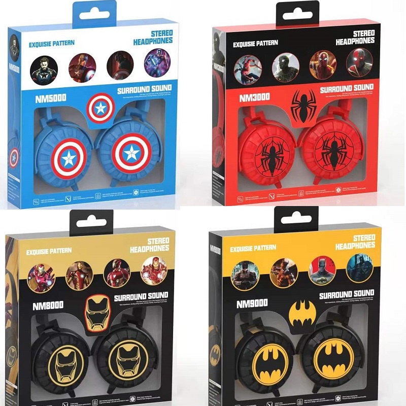 Disney Marvel Frozen Wired Kids Headsets Iron Man Spiderman Captain ...