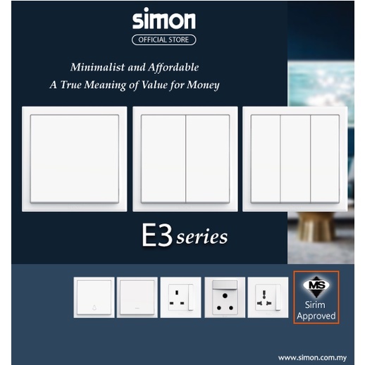 [SIRIM] Approved Switches Socket Simon E3 White No 1 Brand in Spian ...
