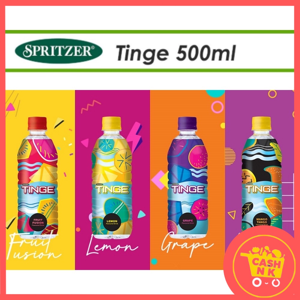 [CASHNK MINI MART] Spritzer Tinge Assorted Flavour Grape / Lemon / Fruit Fusion 500ml [6F ...