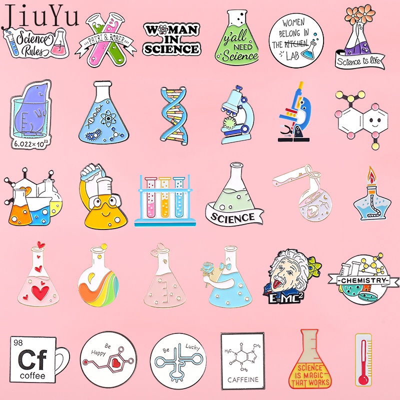 Funny Science Math Enamel Pin Chemical Metal Brooch Badges Chemical ...