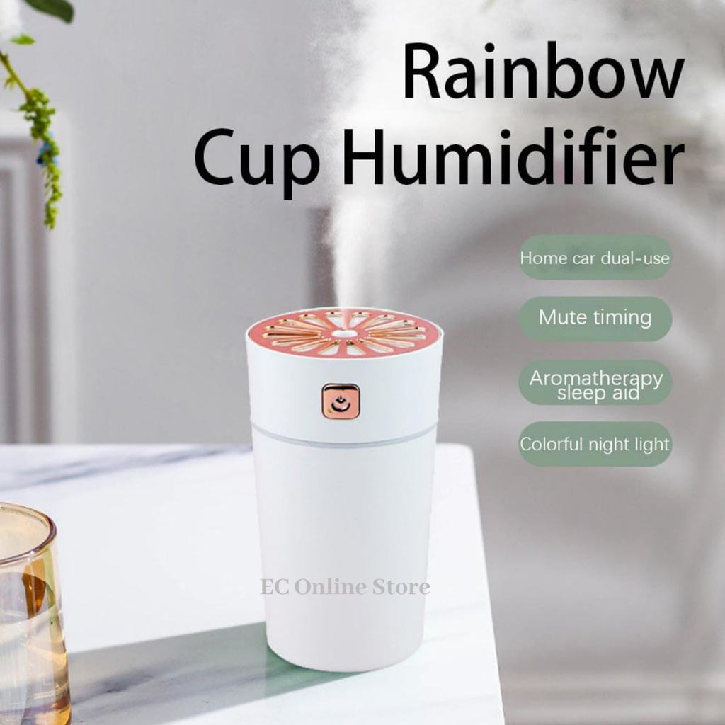 EC Rainbow Cup Humidifier 280ml Wireless Rechargeable | Shopee Malaysia