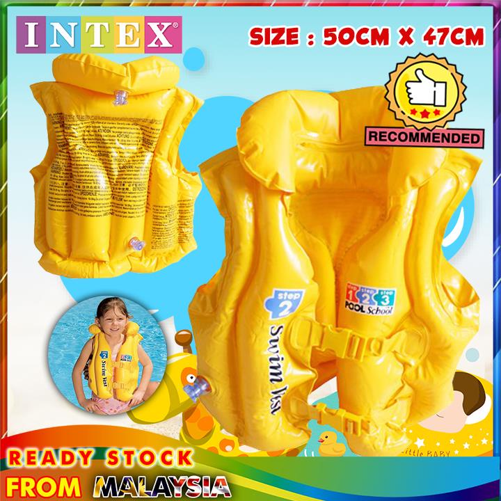 INTEX 58660 Inflatable Pool Deluxe Swim Vest Kids Life Jacket Swimming ...
