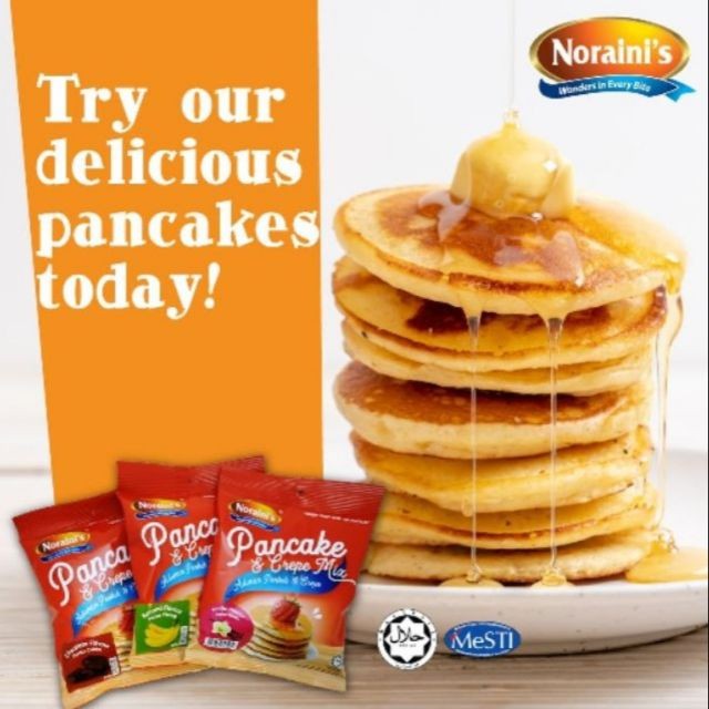Noraini's Pancake & Crepe Mix Vanilla Flavour 200g - Halal / Tepung ...