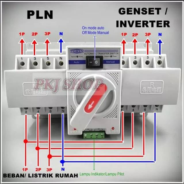 Ats 4P 63A MCB Type Dual Power Automatic Transfer Switch ATS | Shopee ...